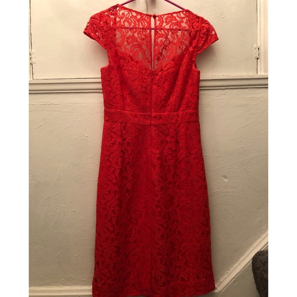J. Crew | Dresses | J Crew Tinsley Dress In Leavers Lace Poppy Red ...